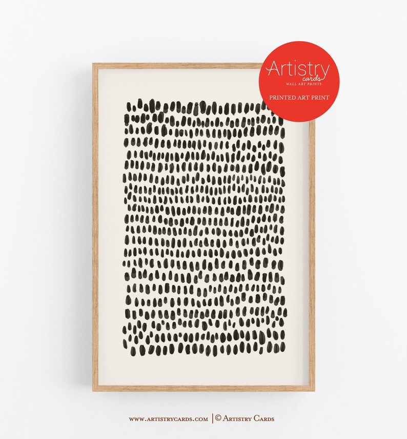 PRINTED ART Print,small Black Watercolor Dots Print Wall Art,watercolor ...