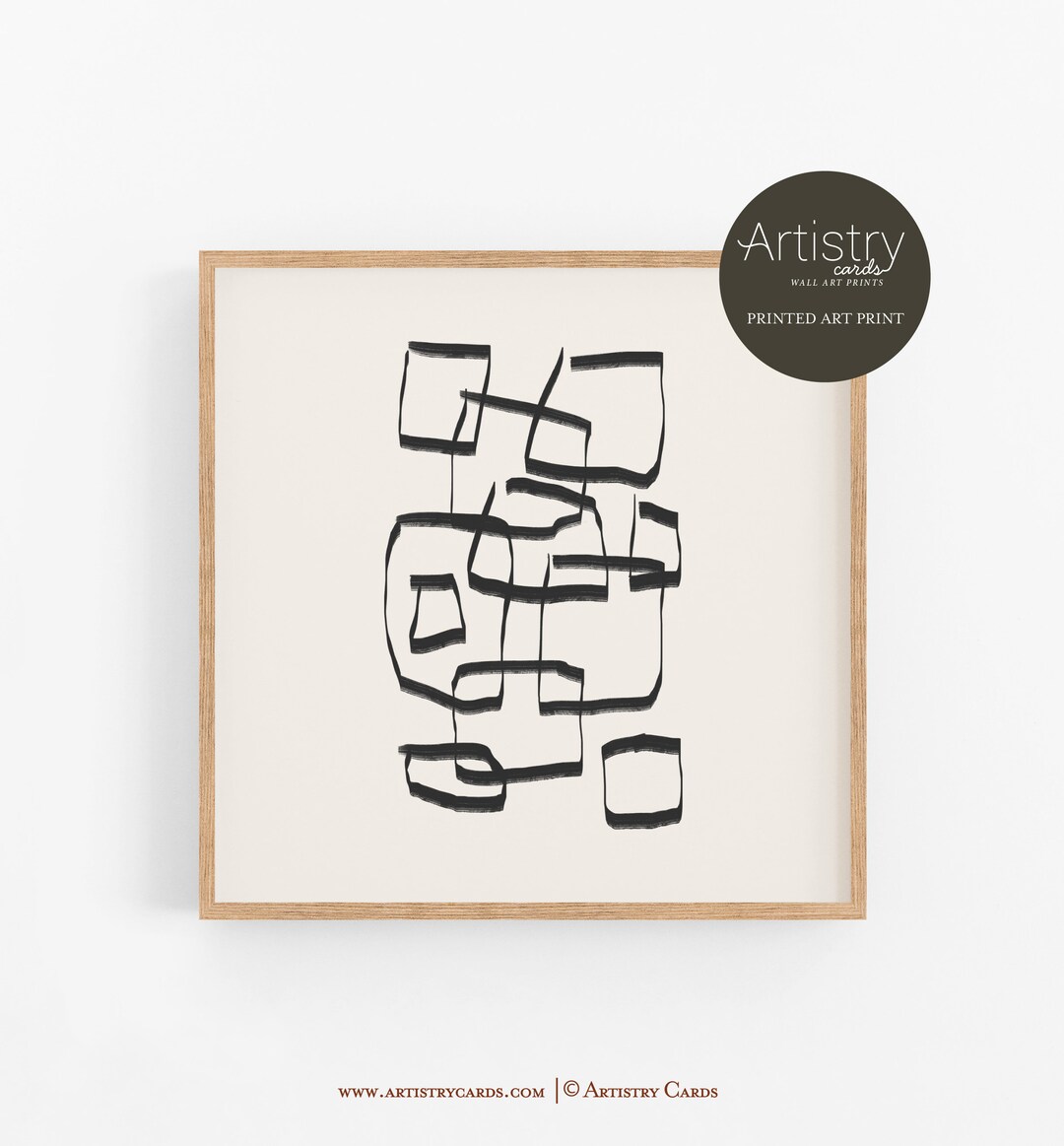 PRINTED ART Print,scribble Square Line Wall Art,abstract Lines,abstract ...