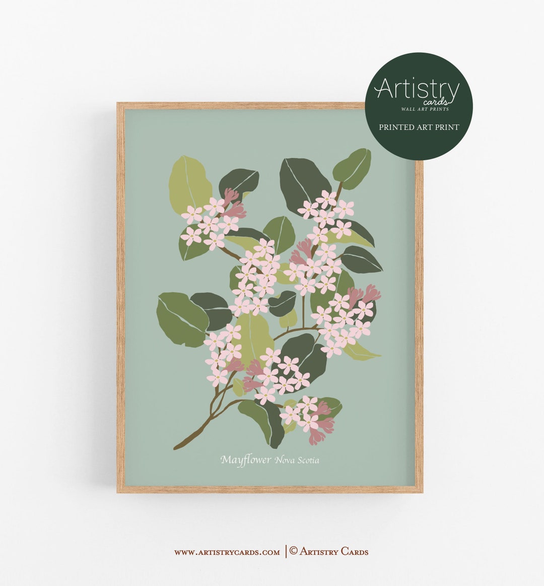 Vibrant Botanical Beauty,nova Scotia Mayflower Art Print, Floral Decor ...