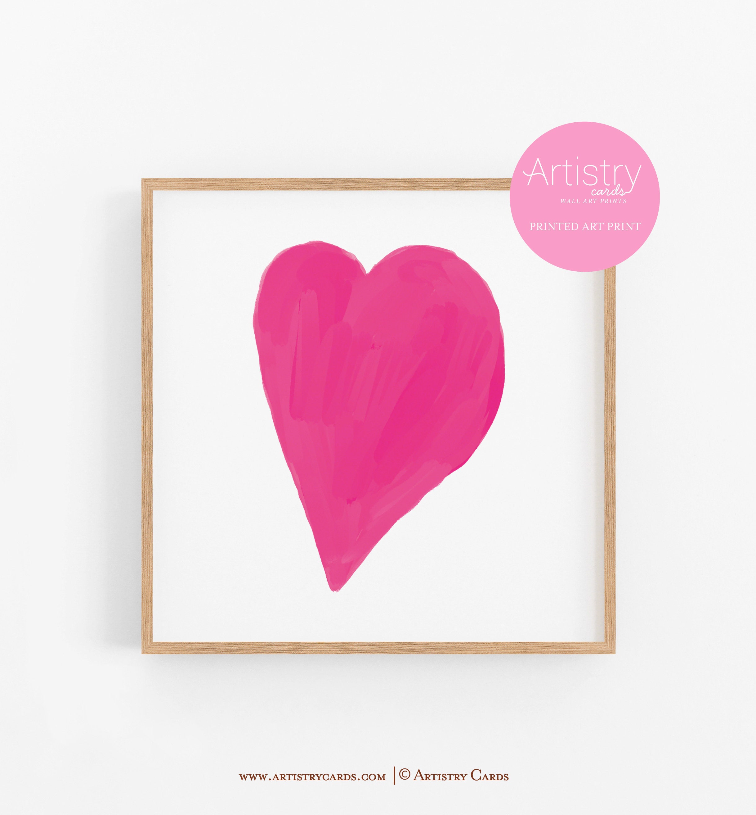 PRINTED ART Print,heart Art Print,pink Heart Wall Art,pink Heart Art ...
