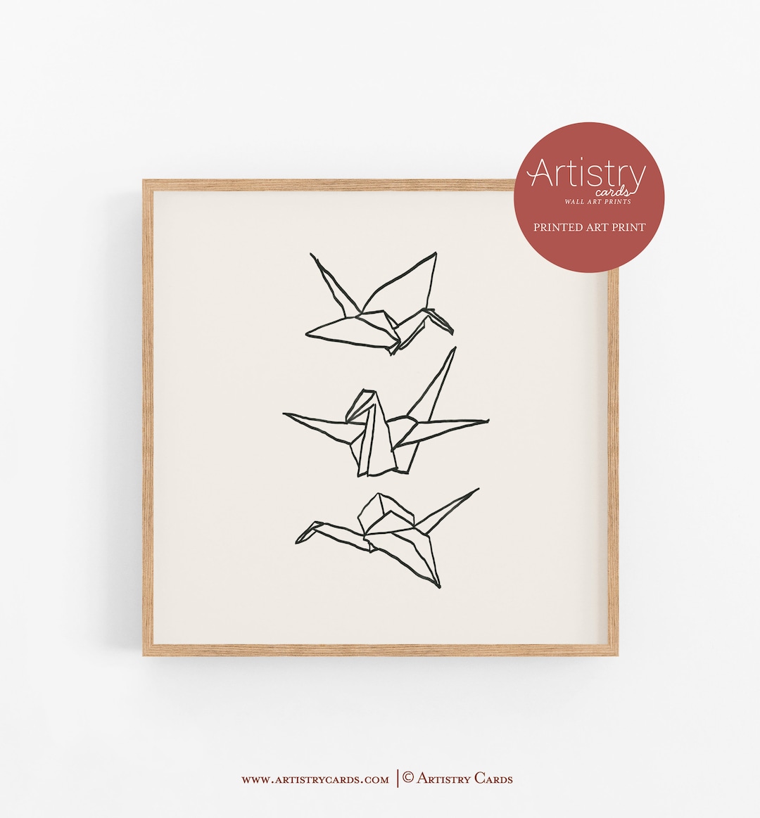 PRINTED ART Print,origami Crane Art Print,minimal Wall Art,origami ...