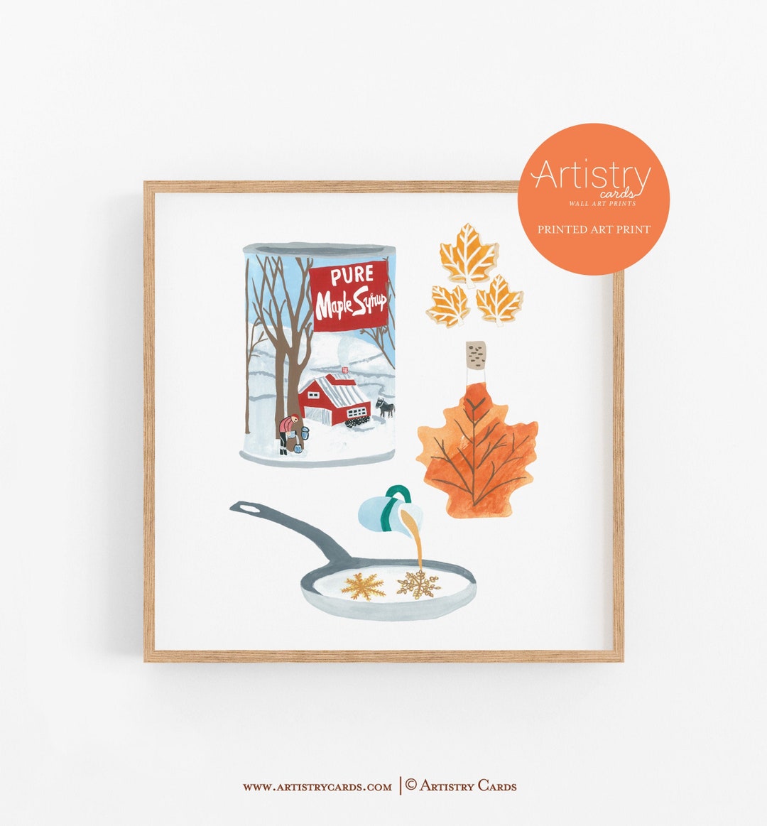 PRINTED ART Print,maple Syrup Art Print Illustration,cottage Gift ...