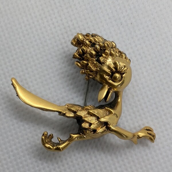 Gold Roadrunner Pin - Etsy