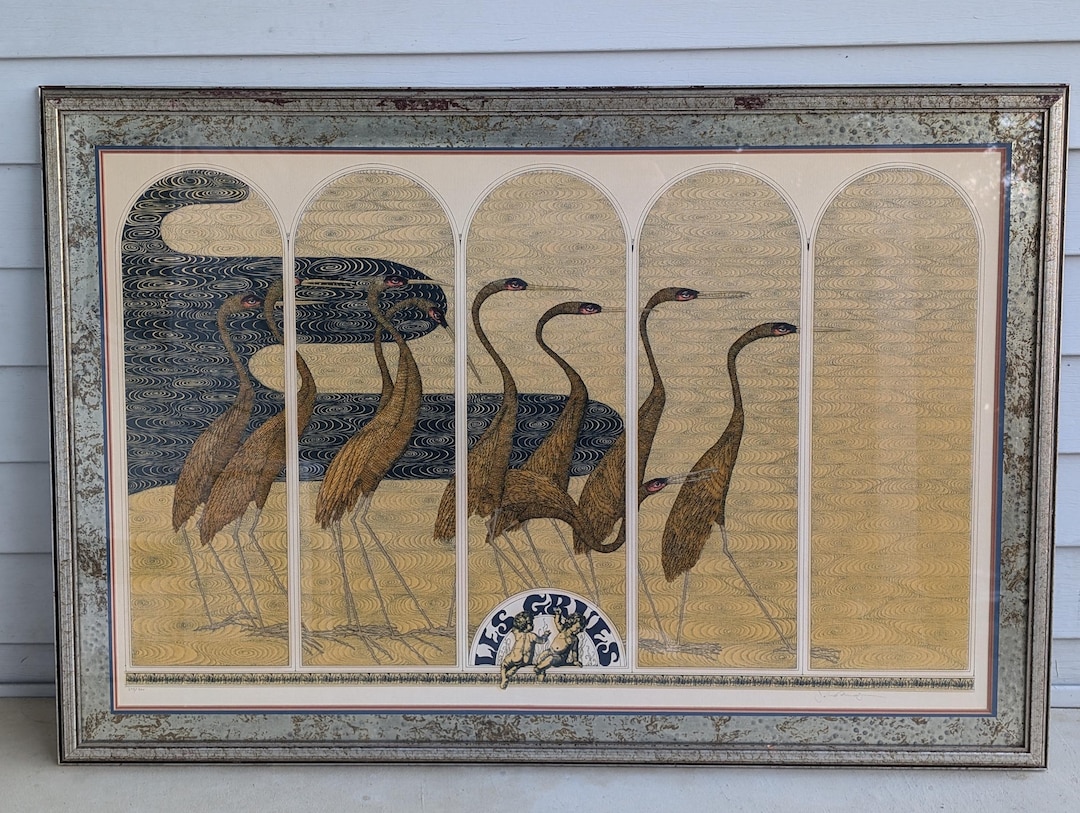 Vintage Rare John P. Morgan, Les Grues, Litho With Serigraph Signed ...
