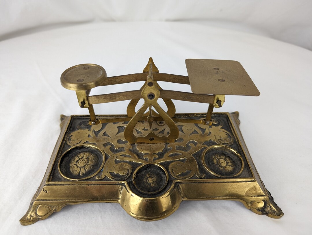 Brass Antique English Postal Letter Scale Warranted Accurate Late 1800s ...
