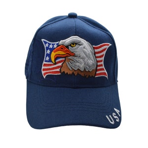 American Flag USA Bald Eagle Patriotic Embroidered Eagle & Flag ...
