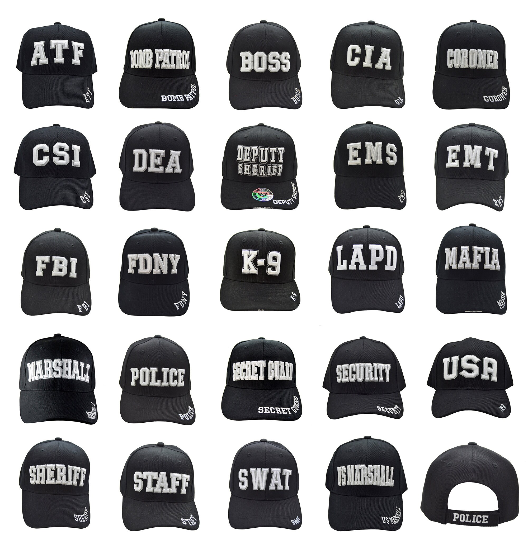 Cop Hat 90210 Wholesale FBI CIA Staff DEA SWAT Police NCIS ATF Sheriff ...