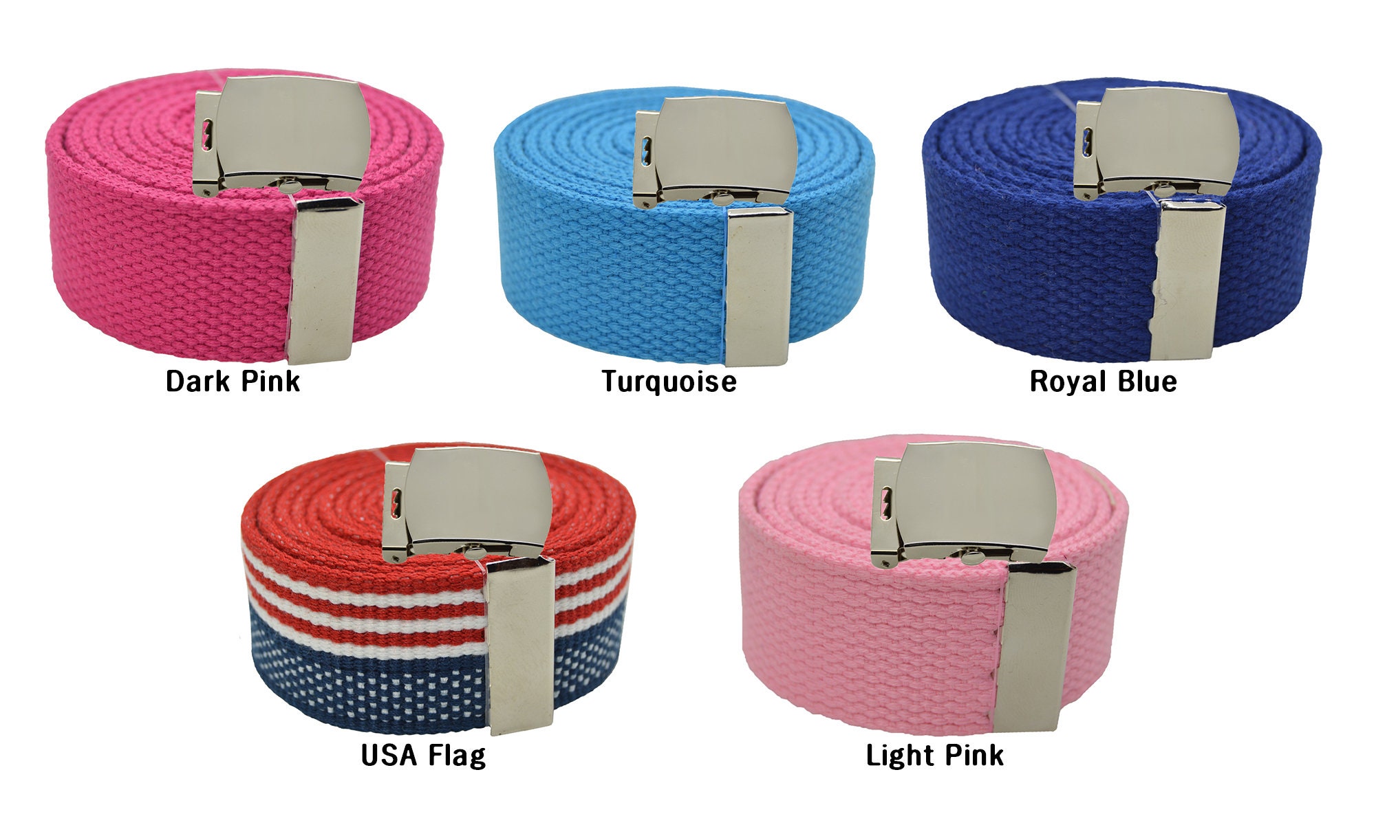 Canvas Military plain Web Belt & Silver Buckle - Etsy