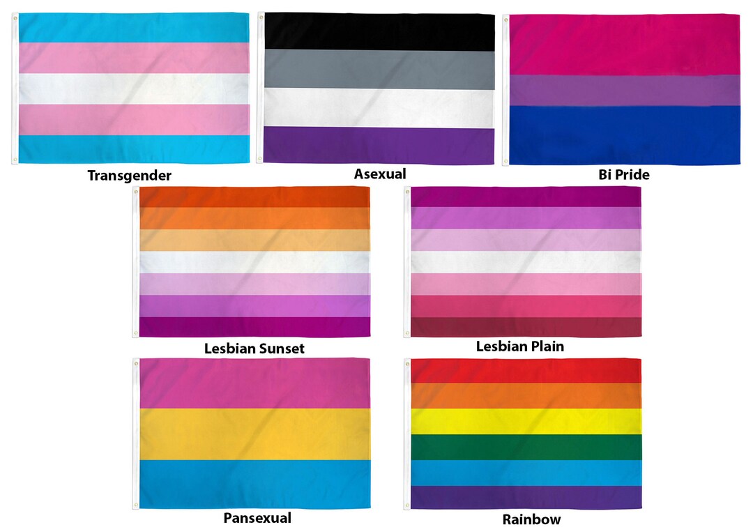 Rainbow Pride Lesbian Gay Transgender Polyester Flag 3x5 Feet Indoor ...