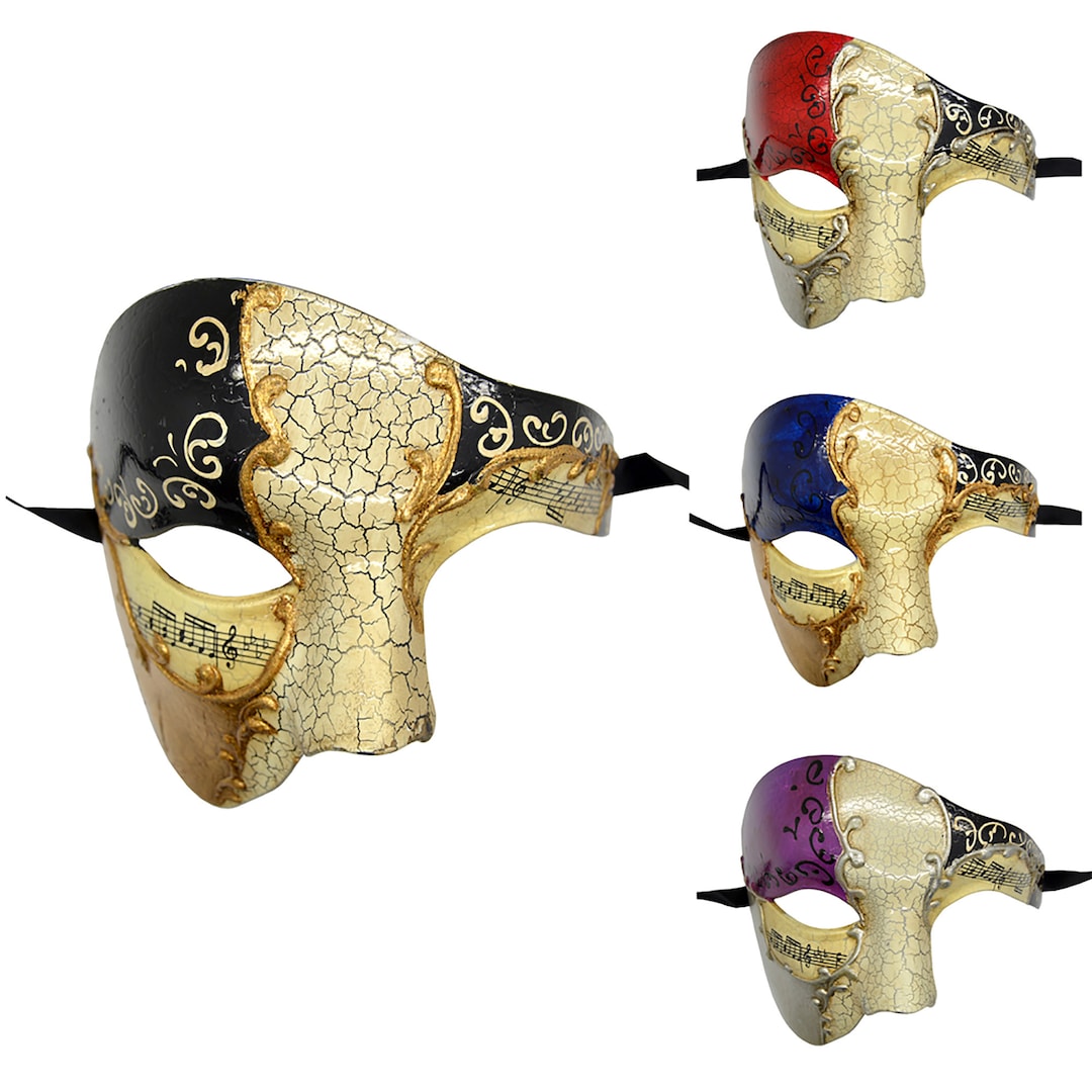 Phantom Mask Musical Half Face Venetian Masquerade Mask Phantom Men ...