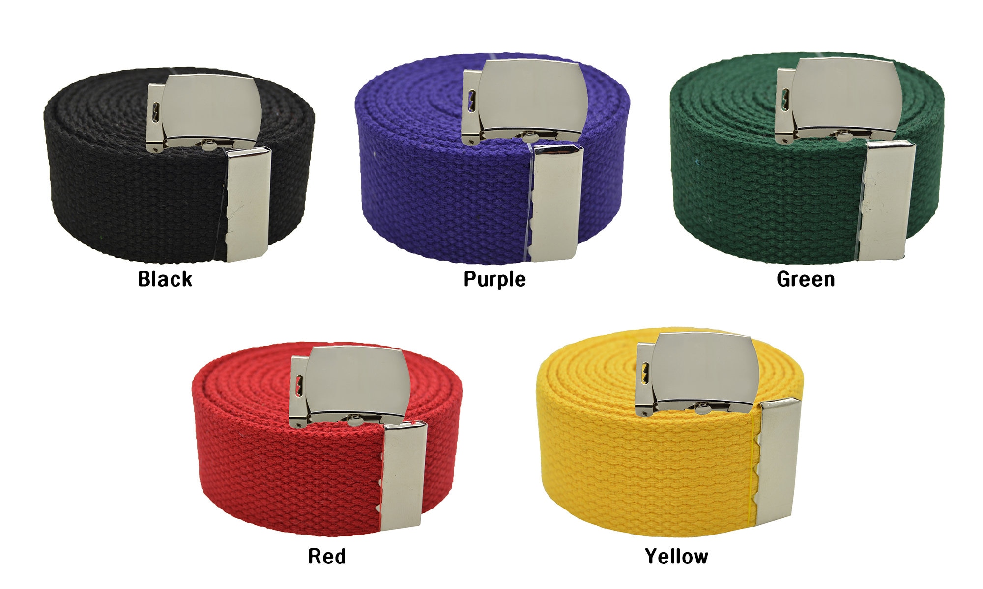 Canvas Military "plain" Web Belt & Silver Buckle 48",54",60".72 Inches ...