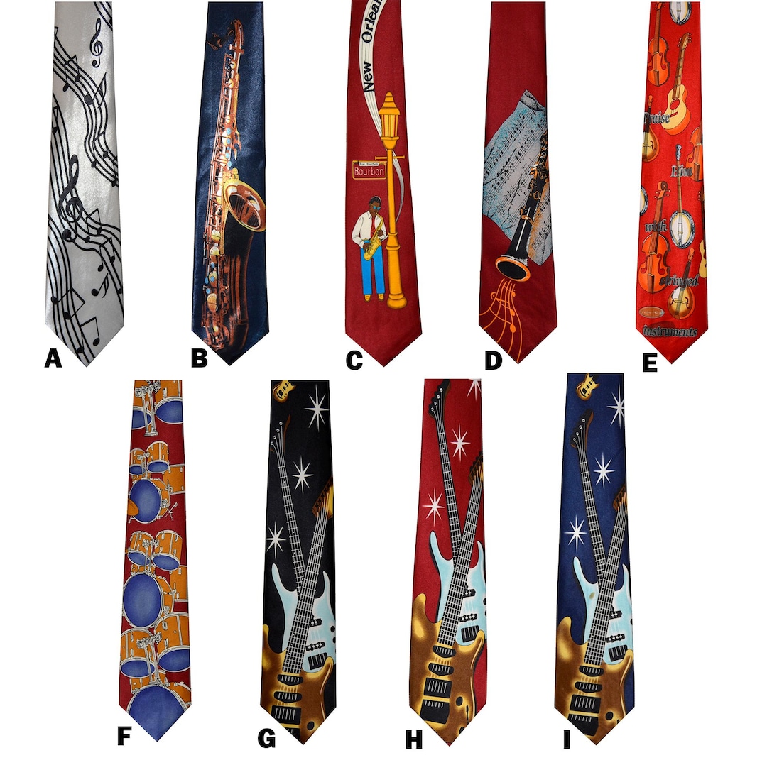 Mens Musical Instrument Musical Notes Tie Music New Neckties 9 Designs ...