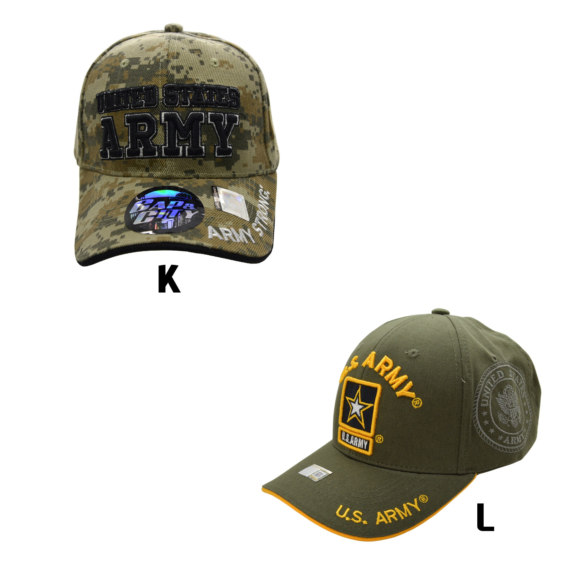 Officially Licensed United States "army" Logo Embroidered Black, Navy ...