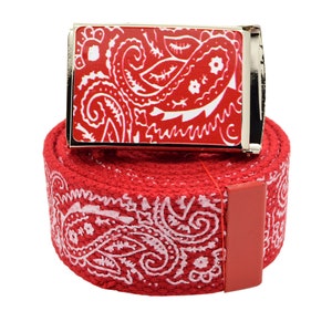 Unisex Canvas Military Bandana Pattern Flip Top Web Belt & Buckle 48 ...