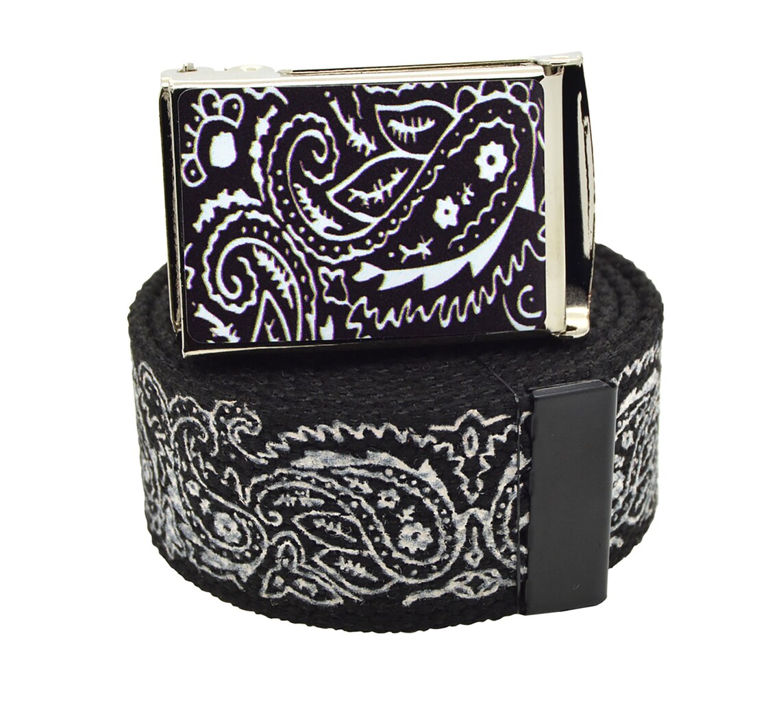 Canvas Military Bandana Pattern Flip Top Web Belt & Buckle 48",54",60 ...