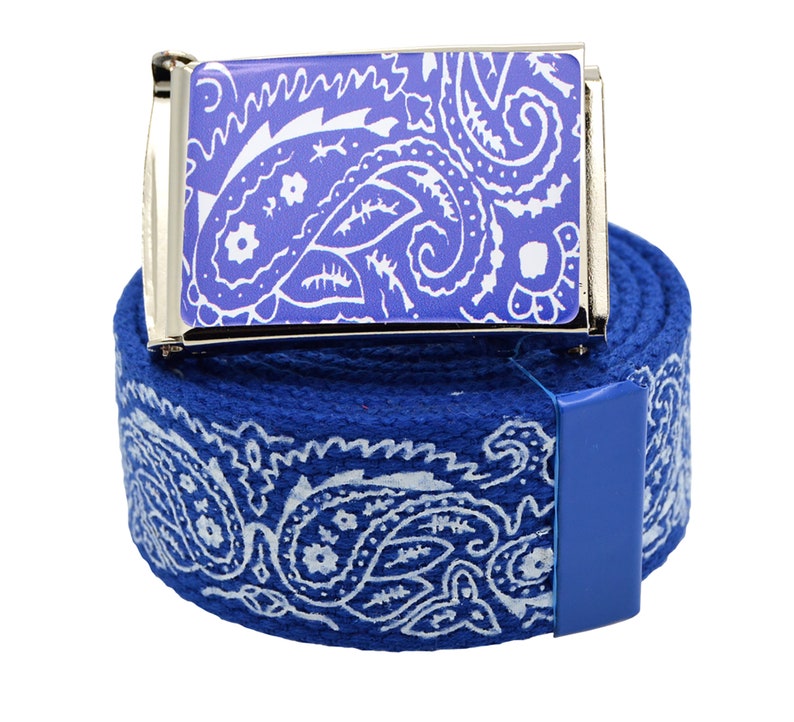 Canvas Military Bandana Pattern Flip Top Web Belt & Buckle 48",54",60 ...