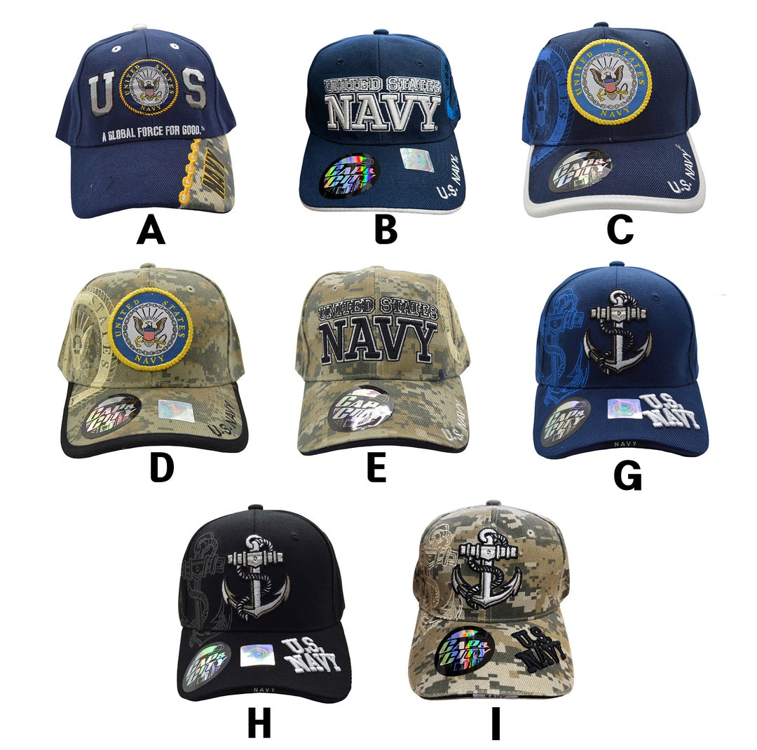 Officially Licensed United States "navy" Logo Embroidered Black, Red ...