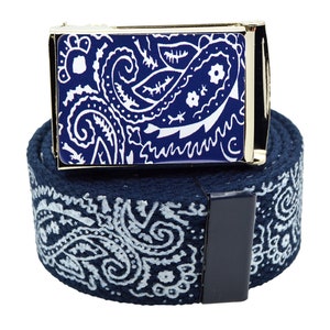 Unisex Canvas Military Bandana Pattern Flip Top Web Belt & Buckle 48 ...