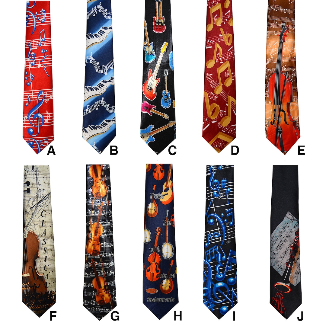 Mens Musical Instrument Musical Notes Tie Music New Neckties 10 Designs ...