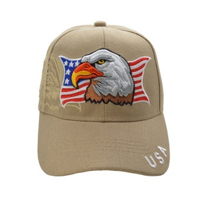 American Flag USA Bald Eagle Patriotic Embroidered Eagle & Flag ...