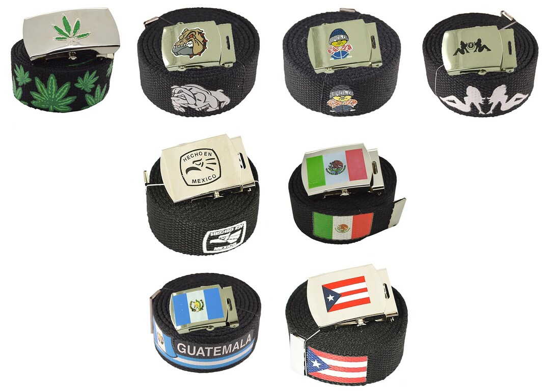 Canvas Military Buldog, Cholo, Lady, Mexico, Etc Web Belt & Buckle 48 ...