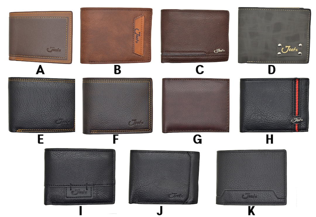 Men's Faux Leather Bifold Vintage Brown, Black Wallet - Etsy