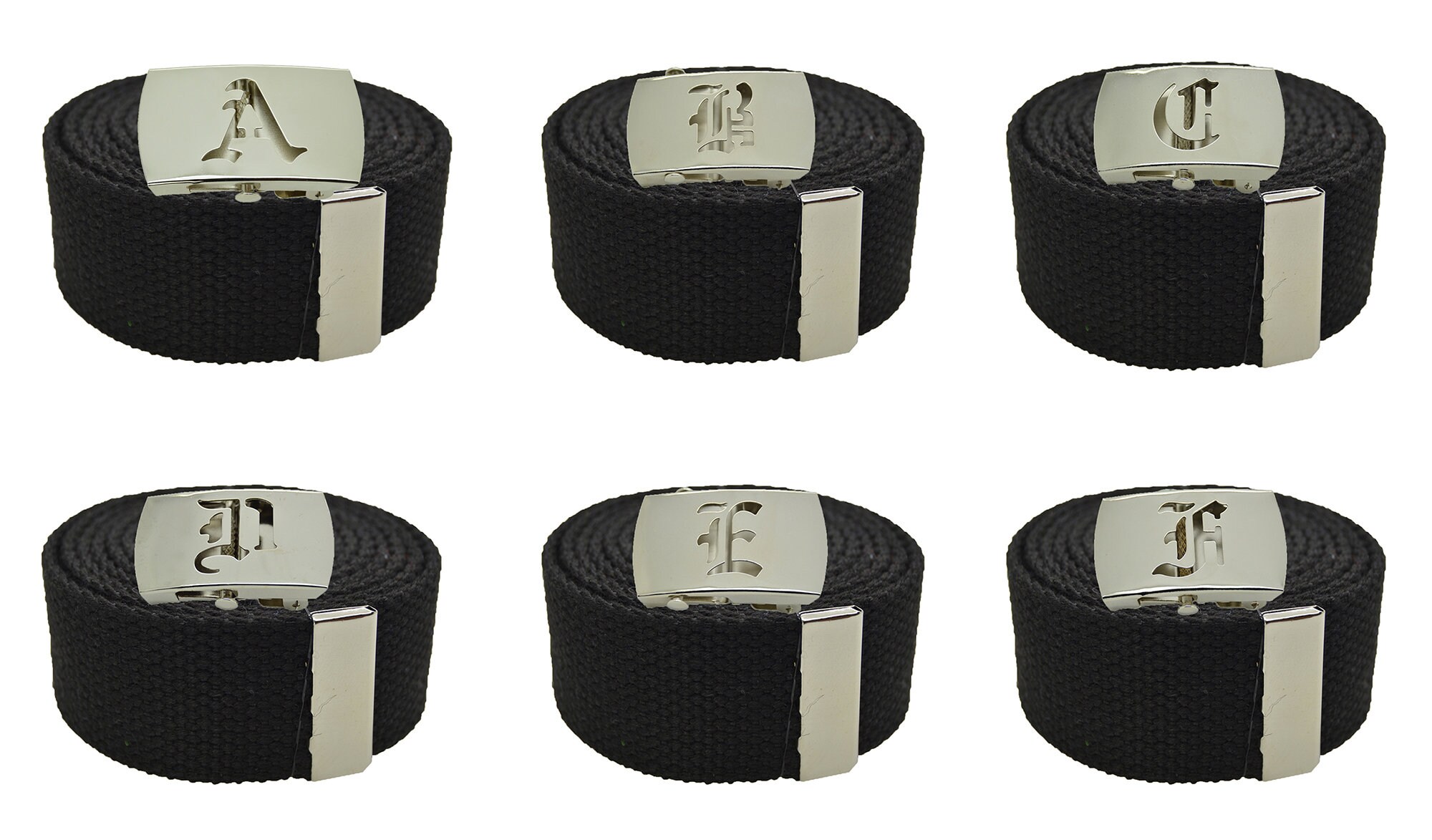 Old English Initial A-Z Plain Canvas Military Black Web Belt - Etsy India