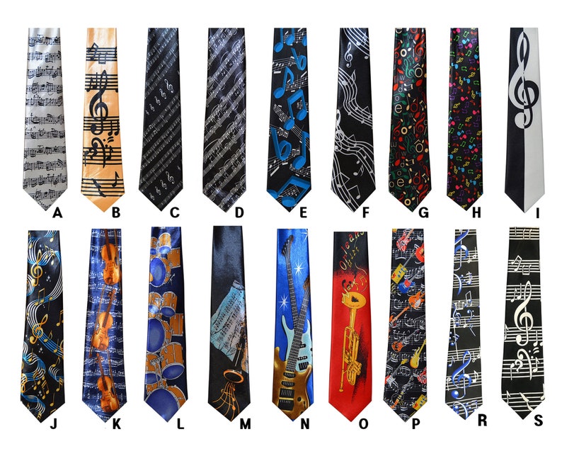 Mens Musical Instrument Musical Notes Tie Music Neckties 18 Designs - Etsy