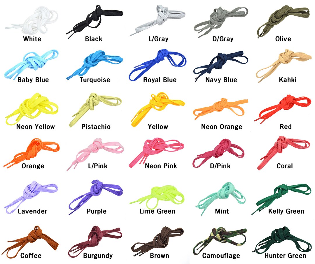 12 Pairs Flat 8mm Wide Athletic Sports Sneaker Shoelace Strings 27",36 ...