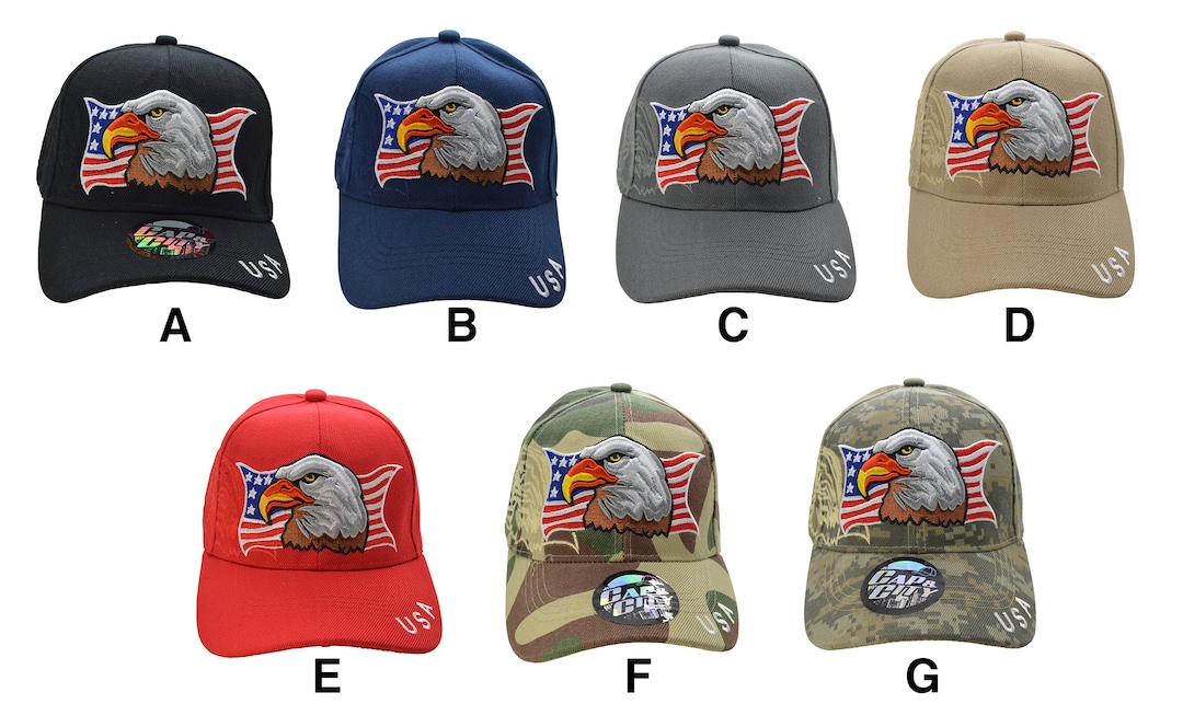 American Flag USA Bald Eagle Patriotic Embroidered Eagle & Flag ...