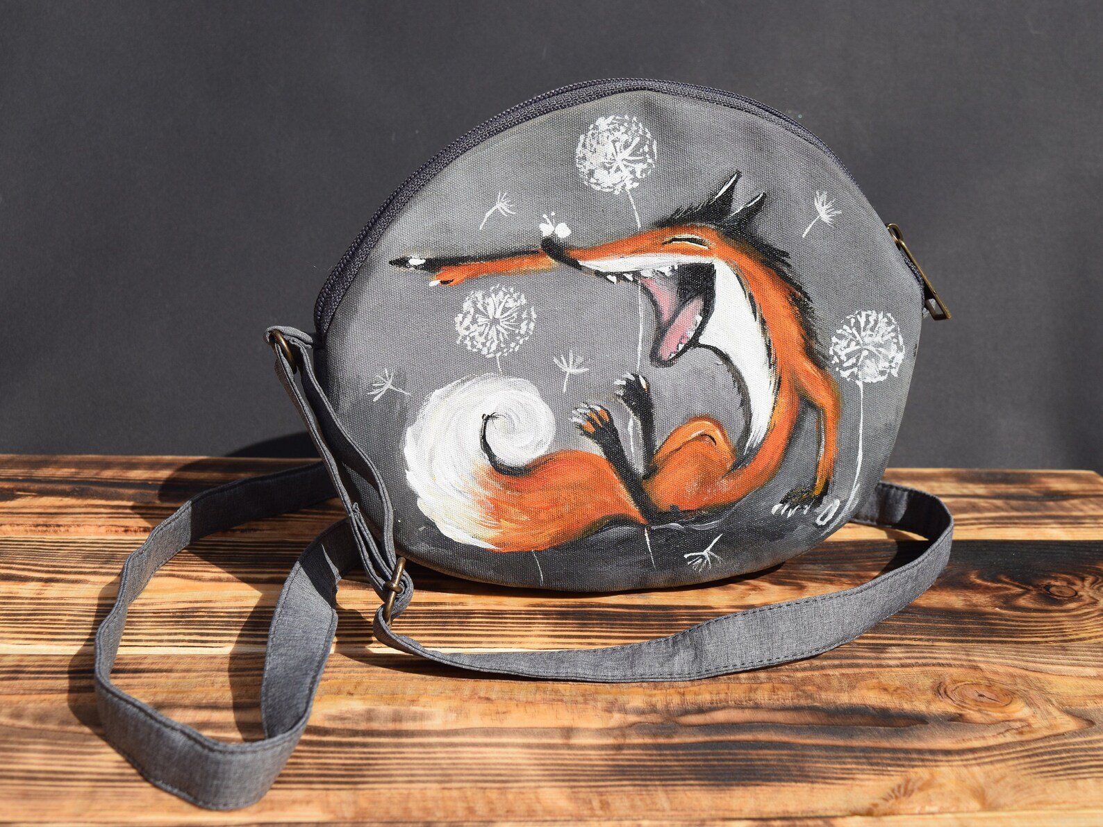 Custom Painted Crossbody Fox Purse Painted Shoulder Bag - Etsy