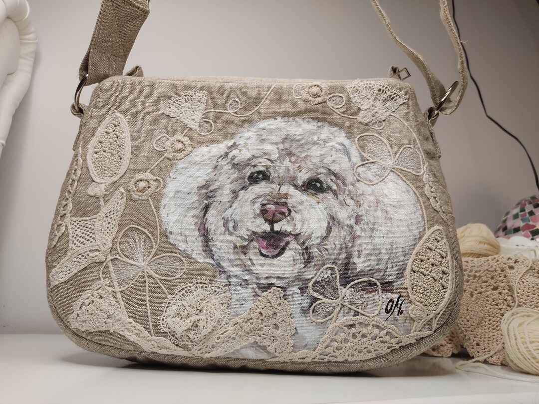 Custom Pet Portrait on a Bag Handmade, Made by the Artist to Order ...