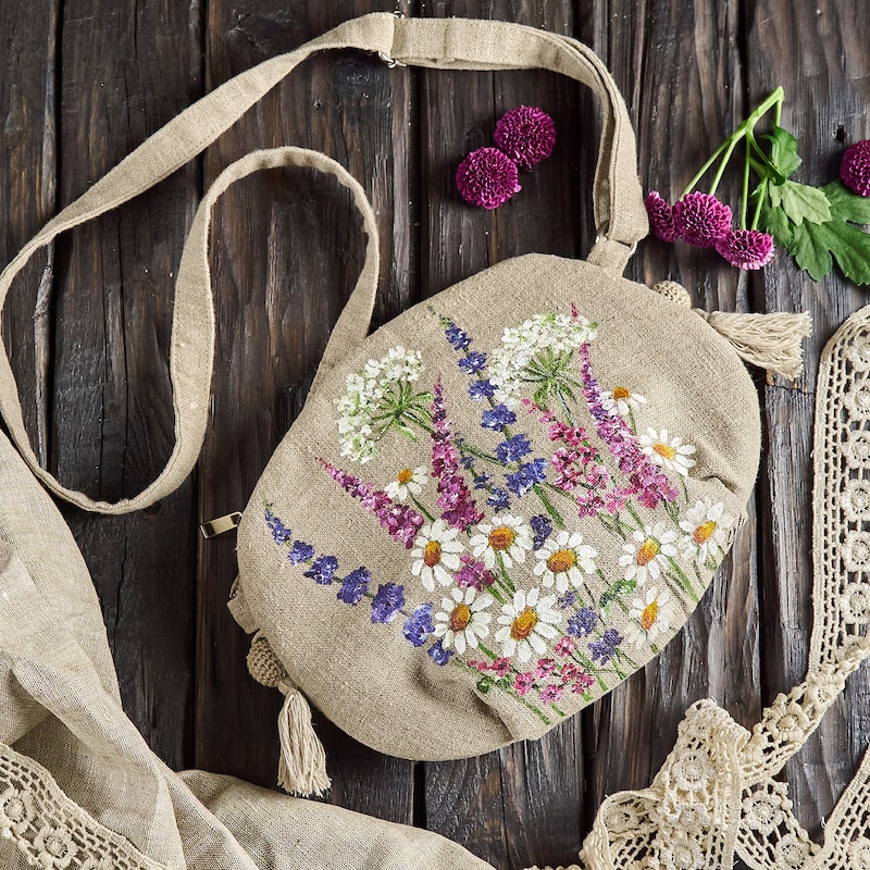 Linen Shoulder Bag - Etsy