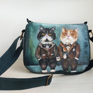 Custom Cat Portrait Painted on a Woman's Bag, Personalized Cat Mom Gift ...
