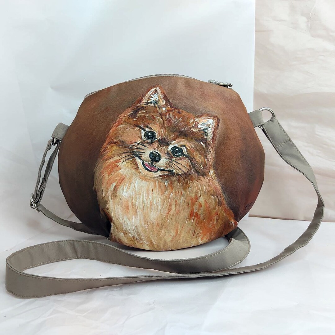 Hand Painted Dog Portrait Custom Painting From Photo, Crossbody Purse ...