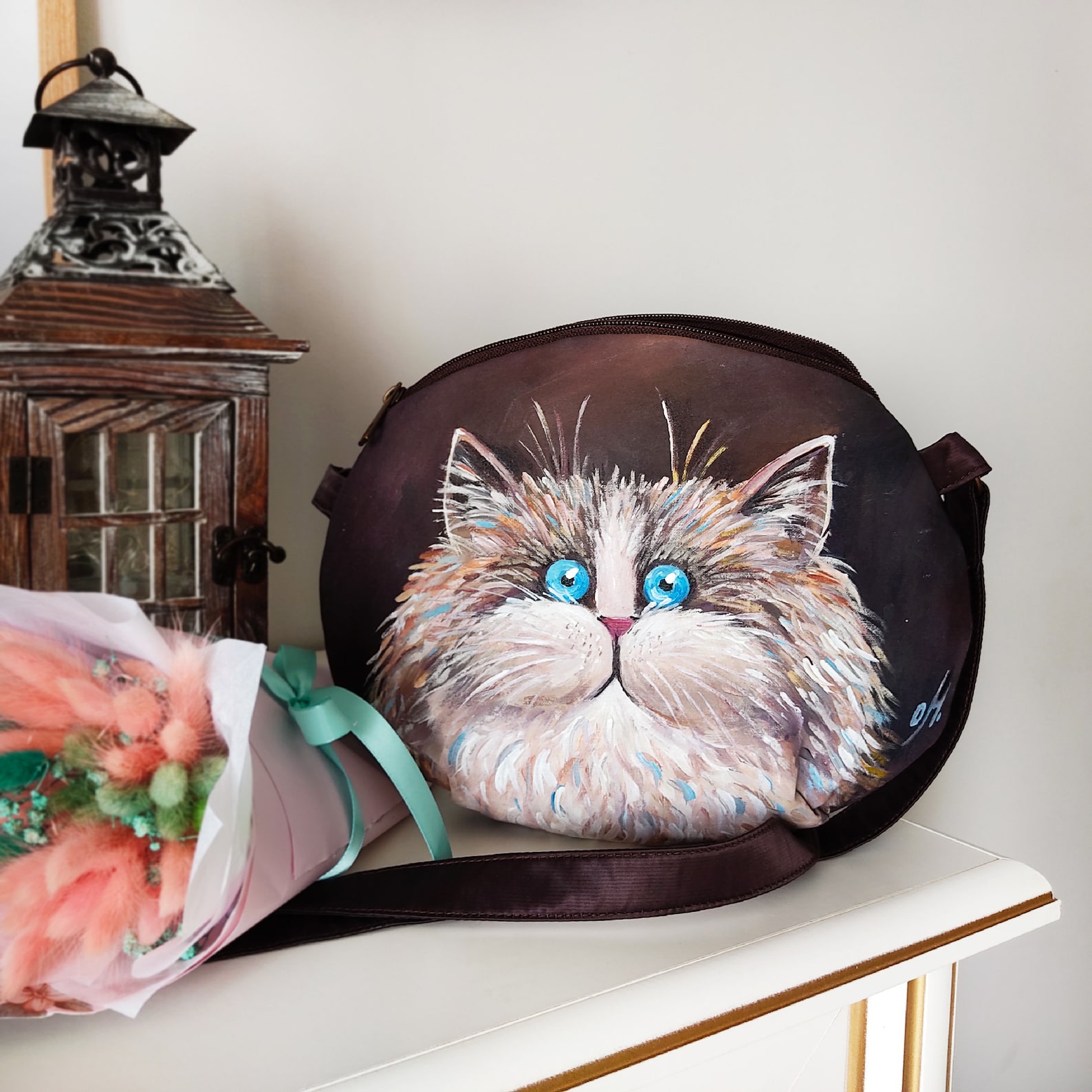 Custom Hand Painted Crossbody Purse Womens Casual Bag | Etsy