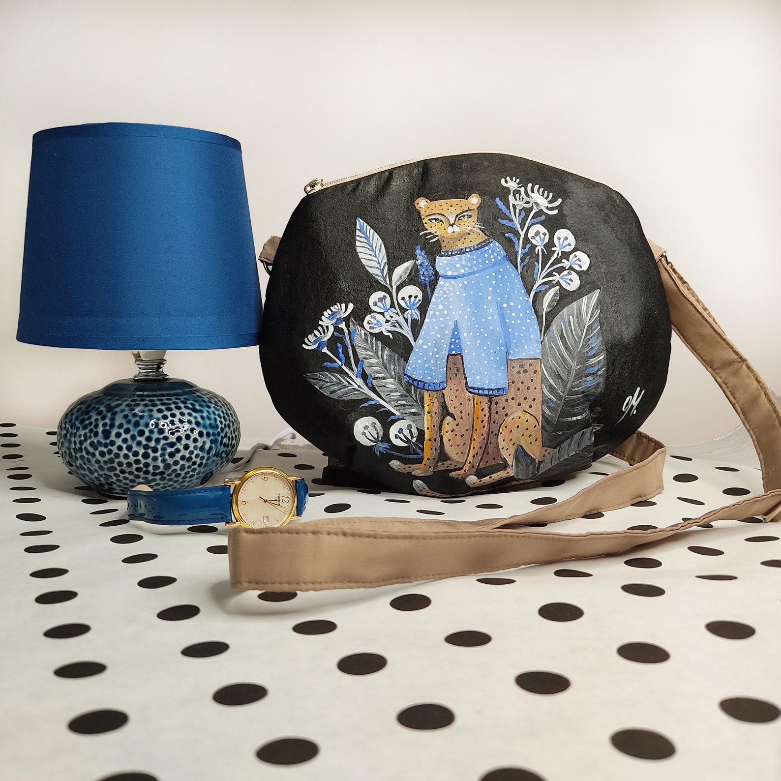 Custom painted women crossbody purse bag washable hand | Etsy