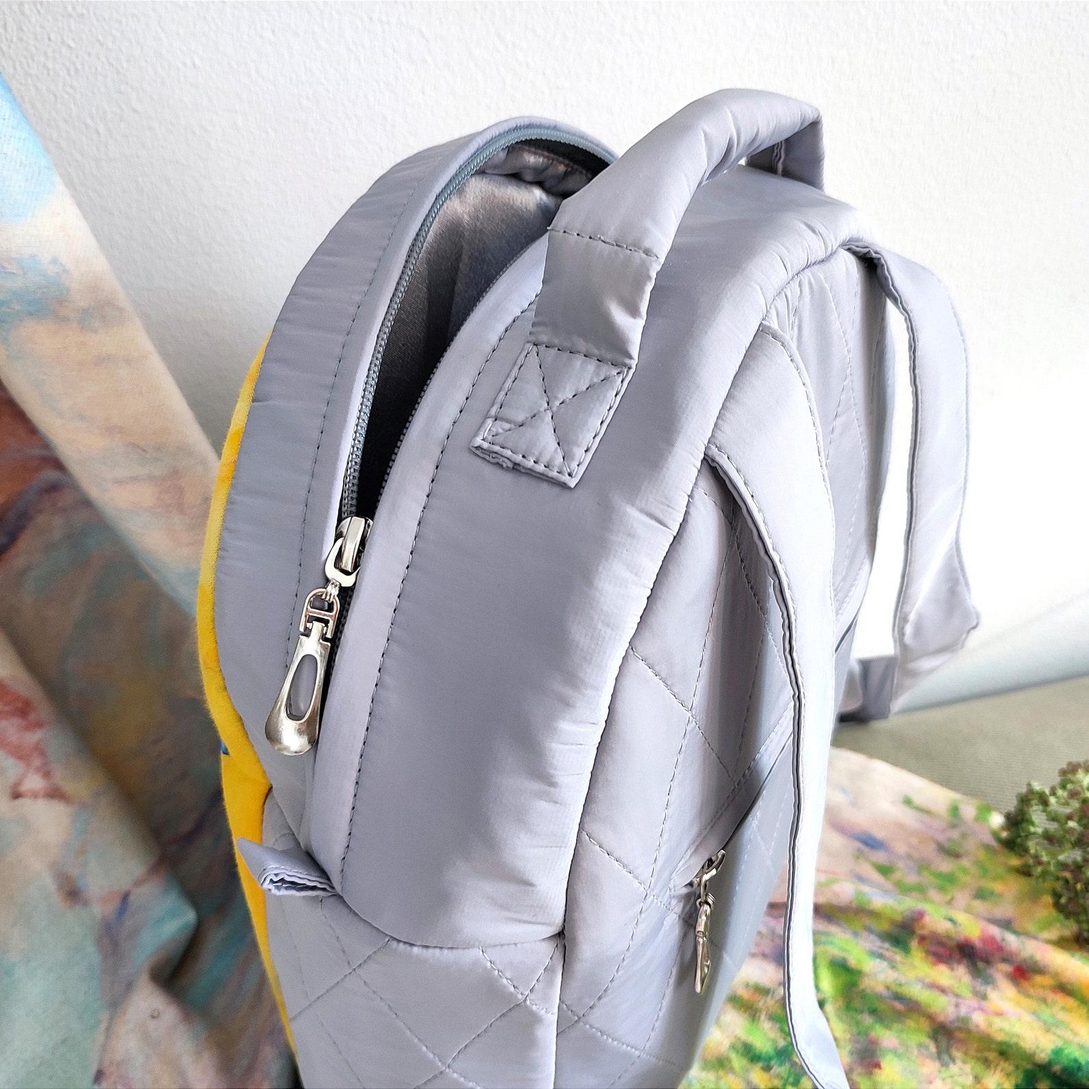 Cute Women's Backpack With Hand Painted Daisies and Wildflowers, Yellow ...