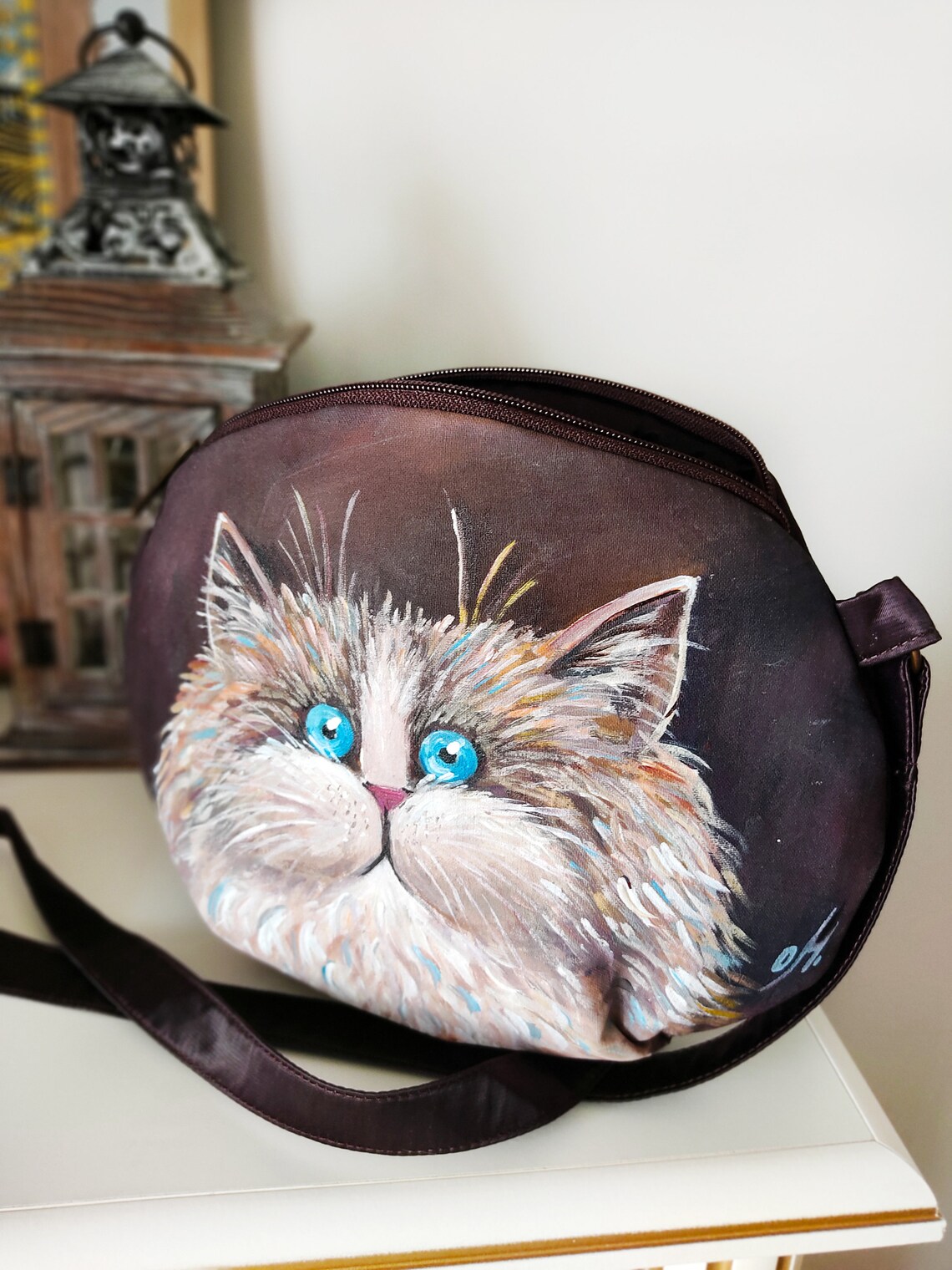 Custom Hand Painted Crossbody Purse Womens Casual Bag | Etsy