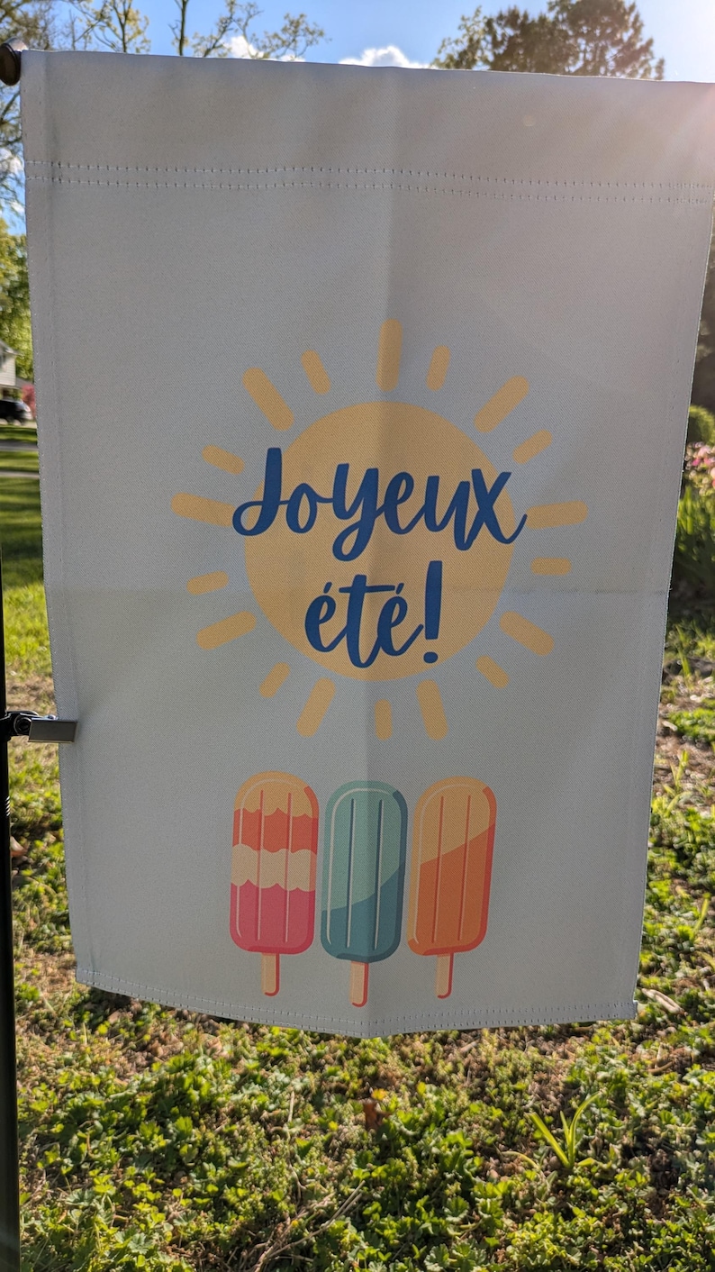 Joyeux été Summer Garden Banner, French Outdoor Decor for Gardens and ...