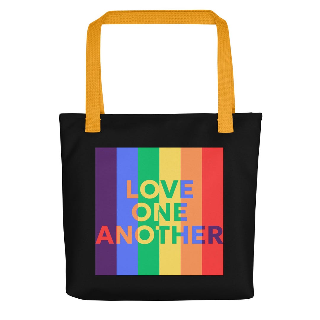 Rainbow Inversion Tote Bag: 'love One Another' Reusable Shopping Bag - Etsy