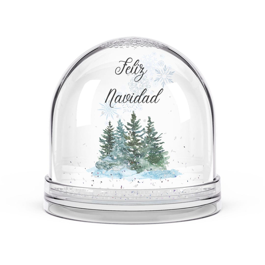 Feliz Navidad Snow Globe: Snowy Pine Tree Christmas Decor - Etsy Australia