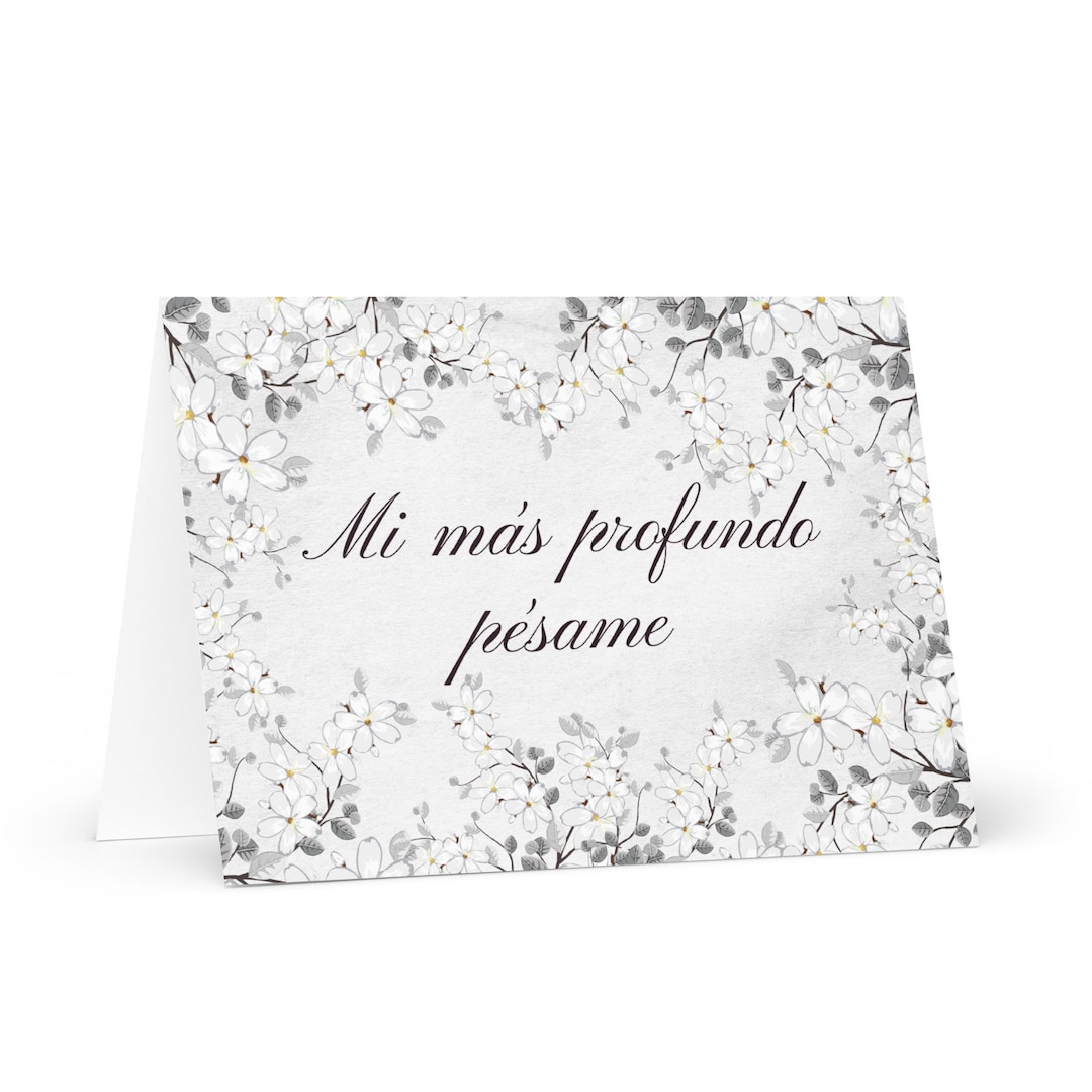Spanish Sympathy Card: Mi Más Profundo Pésame, Floral Condolences - Etsy