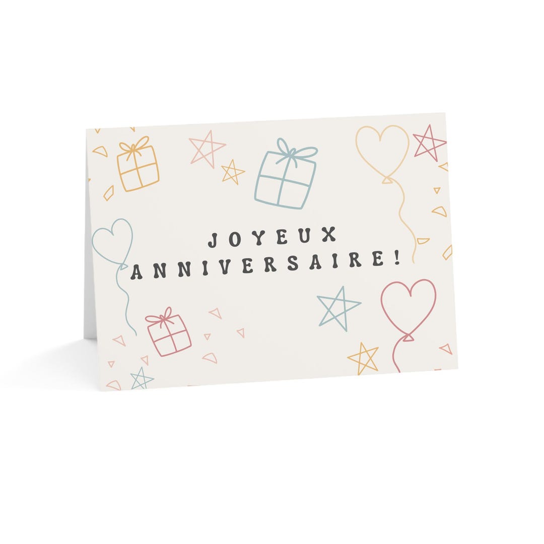 French Birthday Greeting Cards - Joyeux Anniversaire Design, French ...