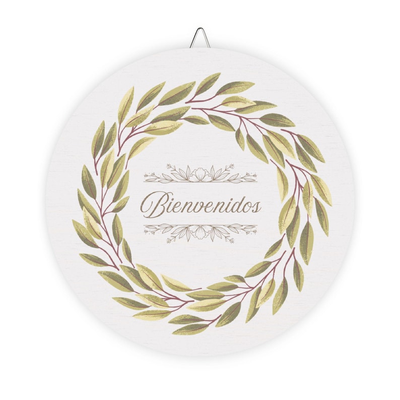 Bienvenidos Wooden Front Door Sign, Spanish Welcome Wood Sign, Home ...