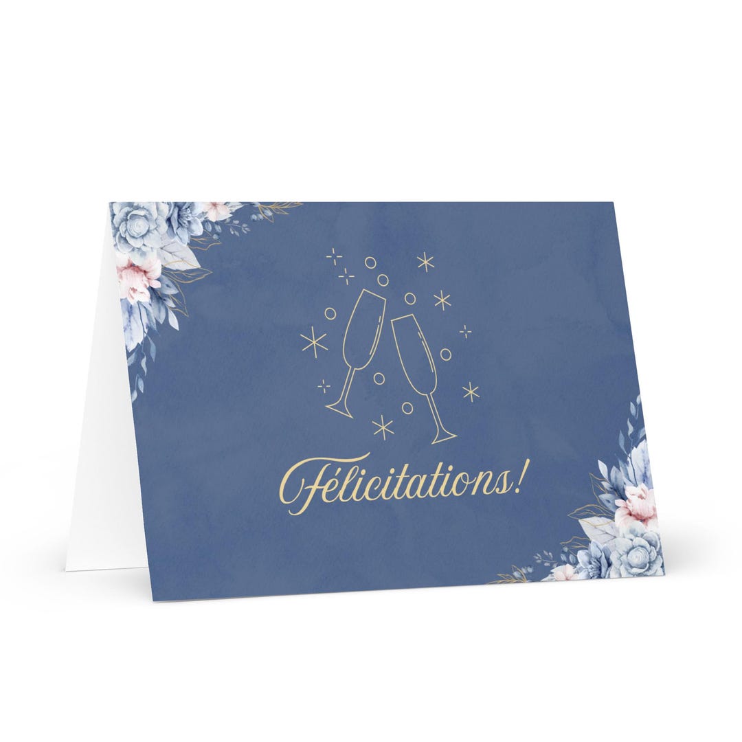 Félicitations Champagne Greeting Card for Weddings and Celebrations ...
