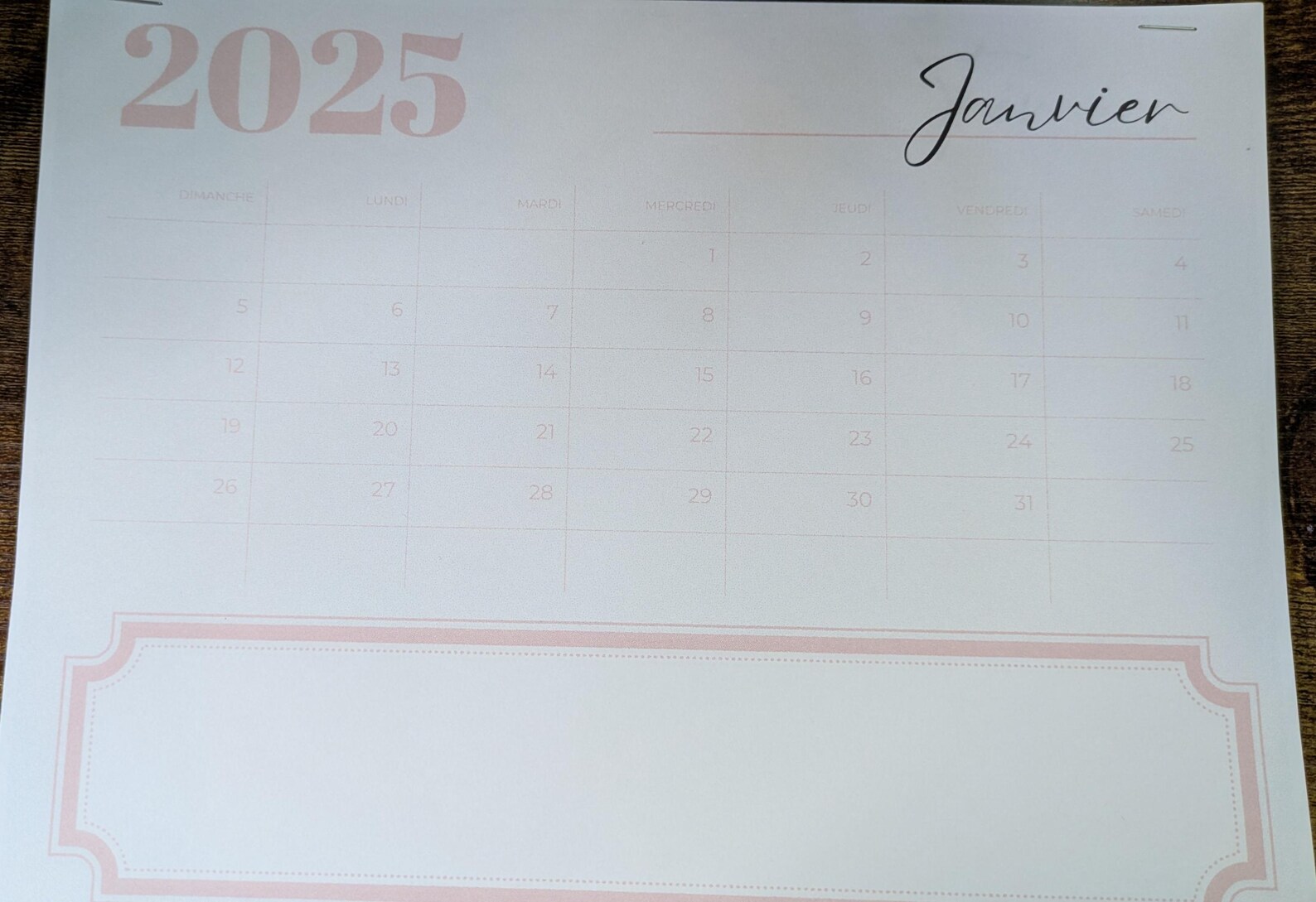 2025 French Monthly Calendar: Printable PDF (11" X 8.5") - Etsy