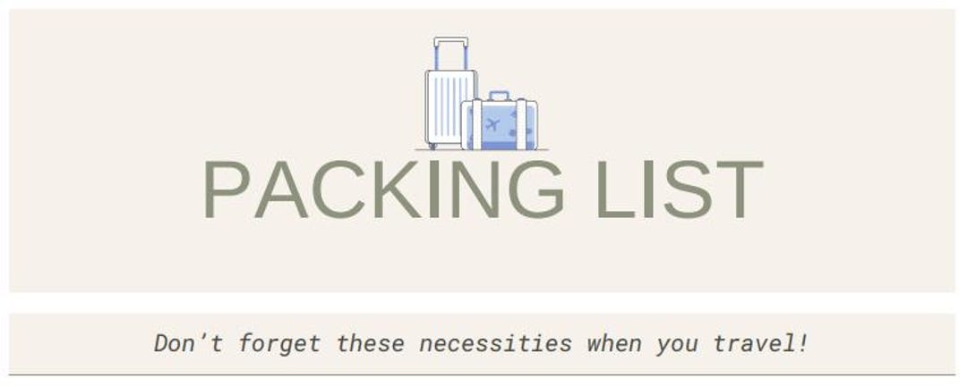 Travel Packing List: 44 Essentials & Reminders (digital Download) - Etsy