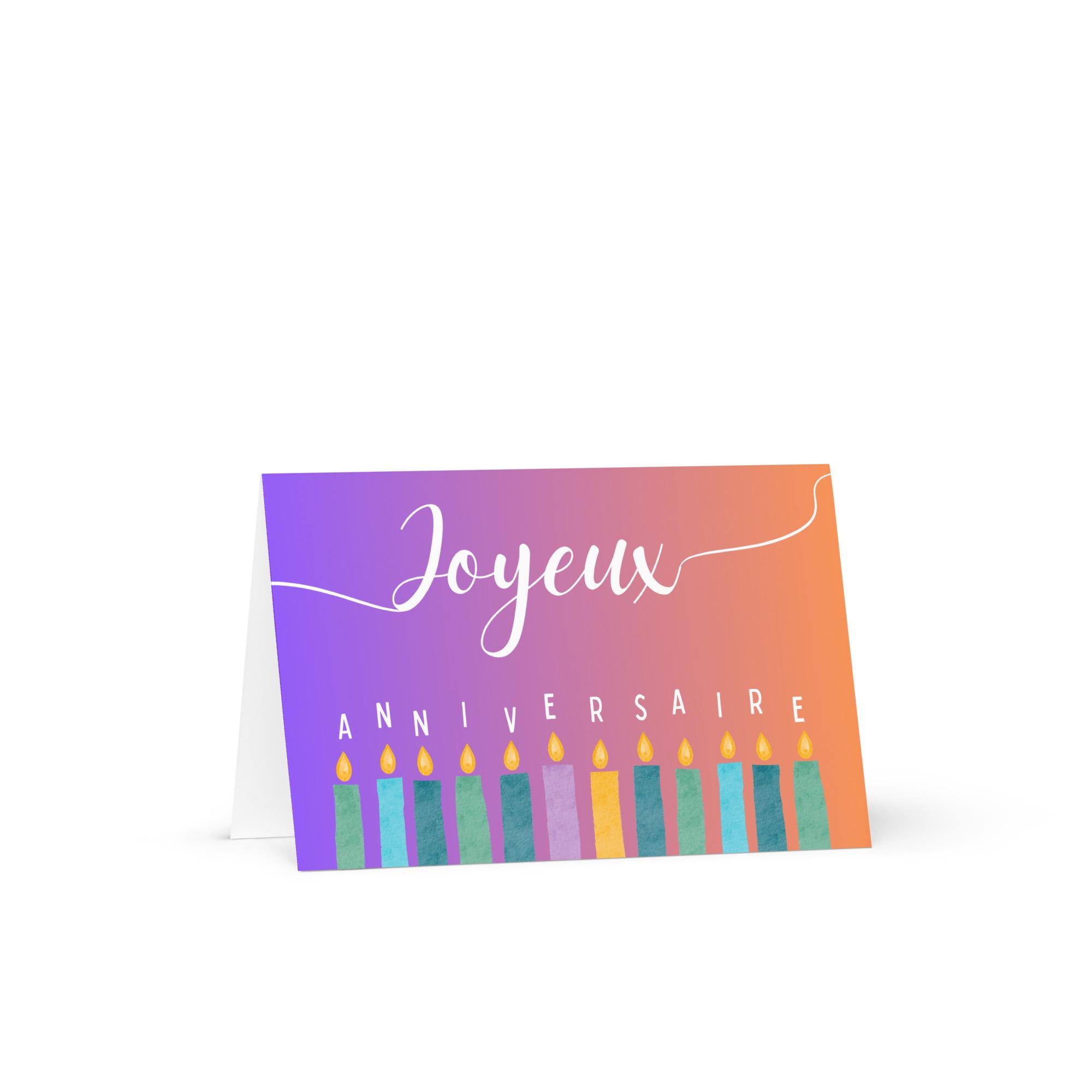 Joyeux Anniversaire French Birthday Greeting Card, Carte De Vœux Pour ...