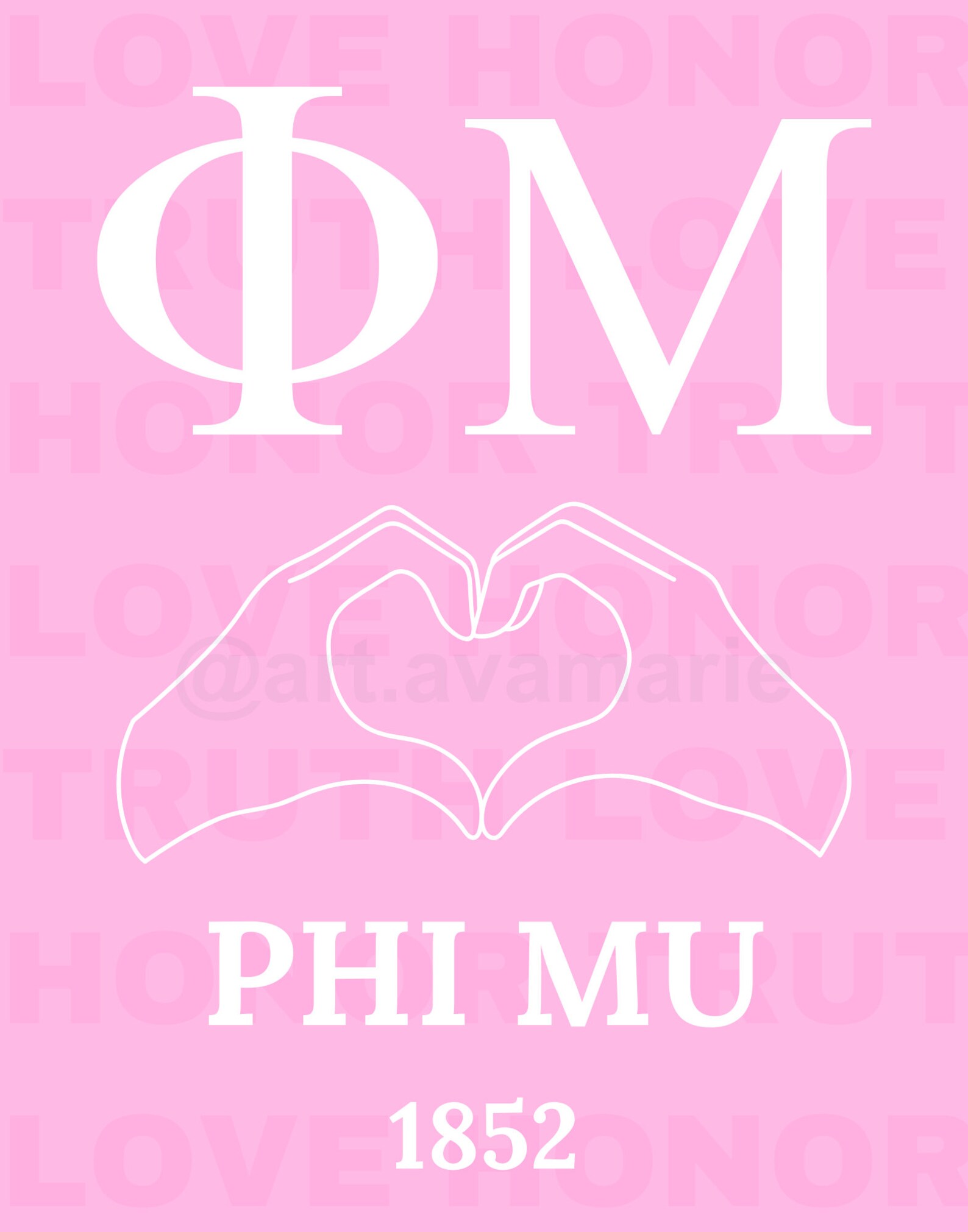 Phi Mu Sorority Print (DIGITAL PRINT) (comes With No Border and Pink ...